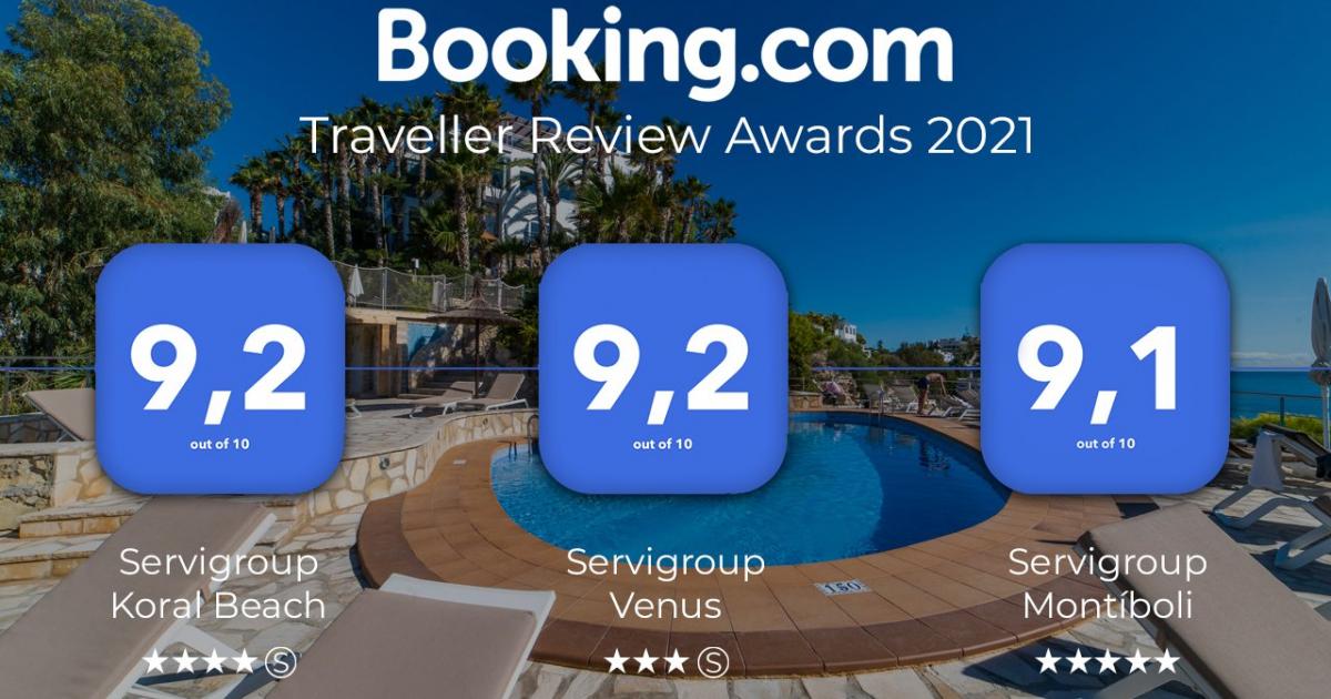 Hoteles Servigroup gana los Traveller Review Awards 2021 de Booking.com